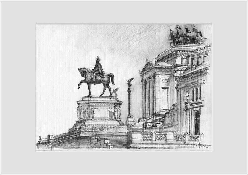 Drawings From Rome, Italy - ALTARE DELLA PATRIA - Piazza Venezia - Wall ...