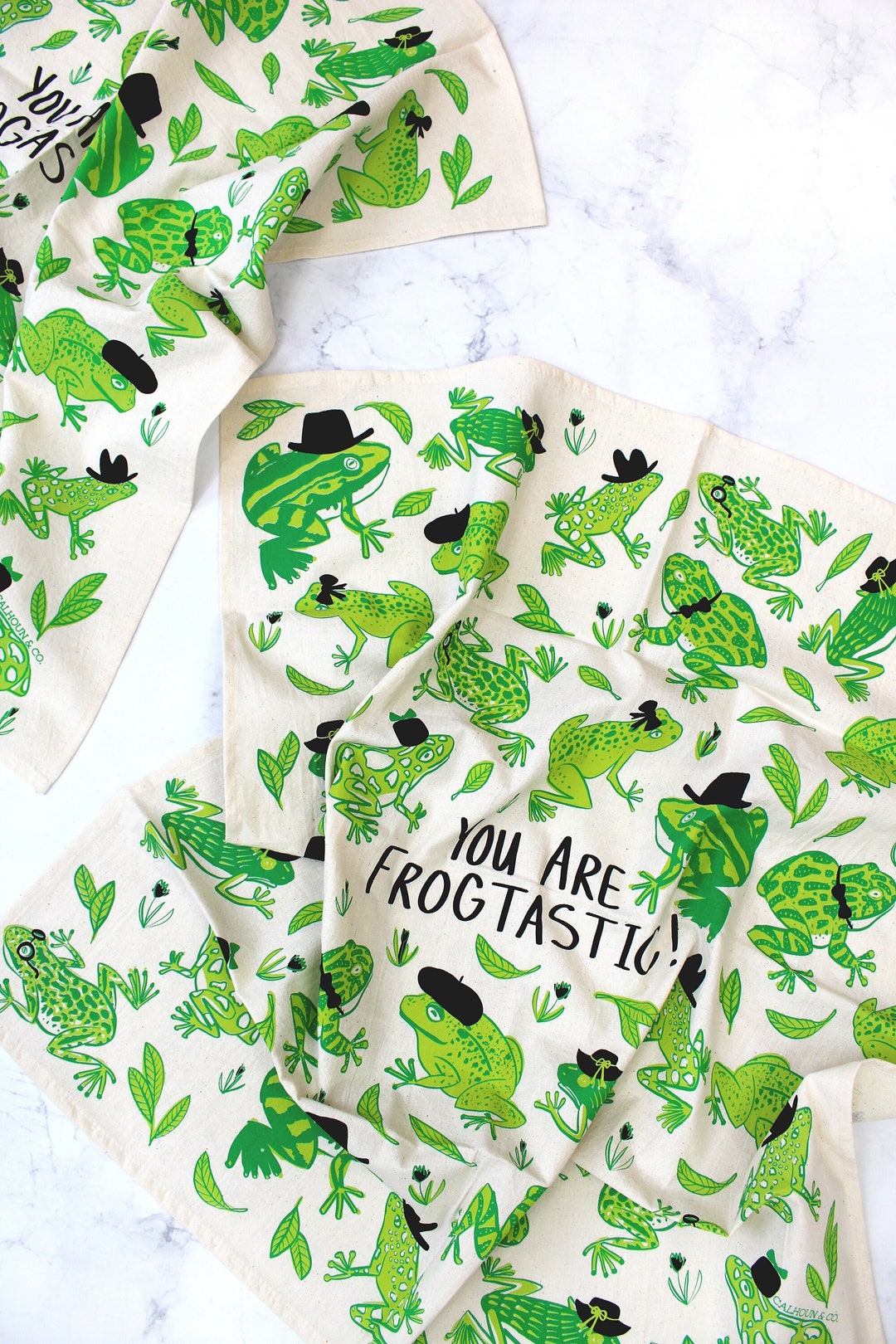 You Are Frogtastic Screen Printed Tea Towel - Frog Kitchen Decor ...