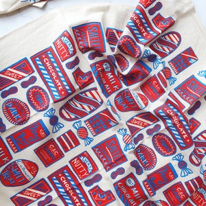 Sweet Treat Vintage Candy Screen Print Tea Towel - Chocolates and ...