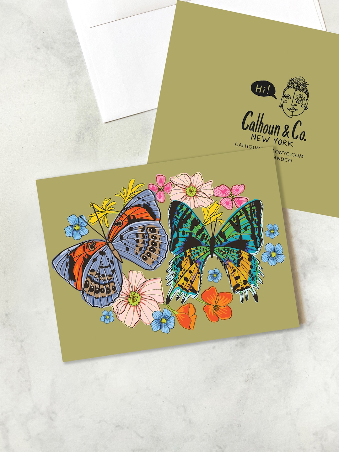 Butterfly Greeting Card - Floral Greeting Card - Gift - Butterfly ...