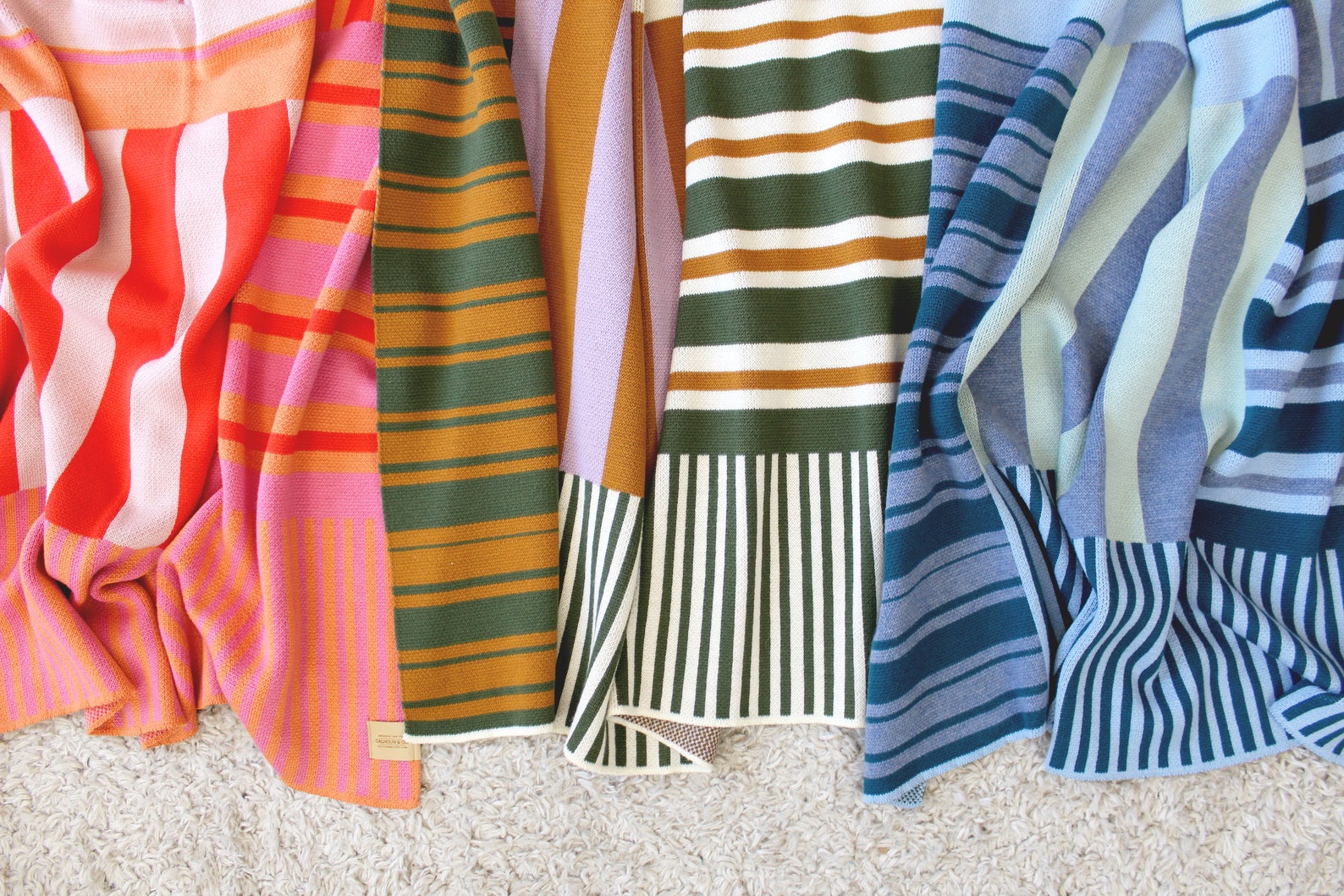 Pink and Red Stripes Patchwork Mix and Match Merino Wool - Etsy