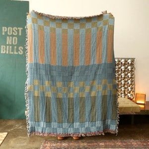 Checkered Stripe Checkerboard Tapestry Blanket in Fort Tilden - Etsy