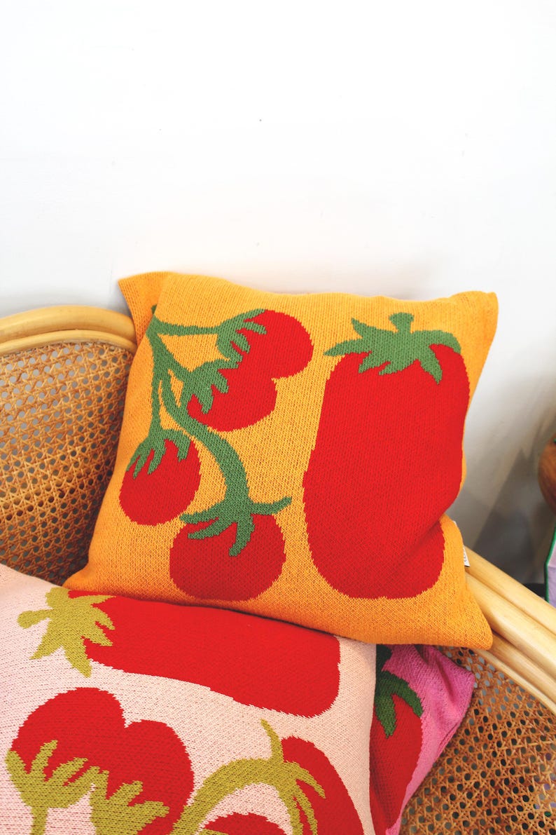 Knit Tomato Pillow Cover With Insert | New Design - Etsy