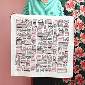 Sweet Treat Vintage Candy Screen Print Tea Towel - Chocolates and ...