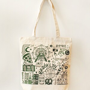 Brooklyn New York Tote Bag With Zipper Closure - BKLYN Design ...