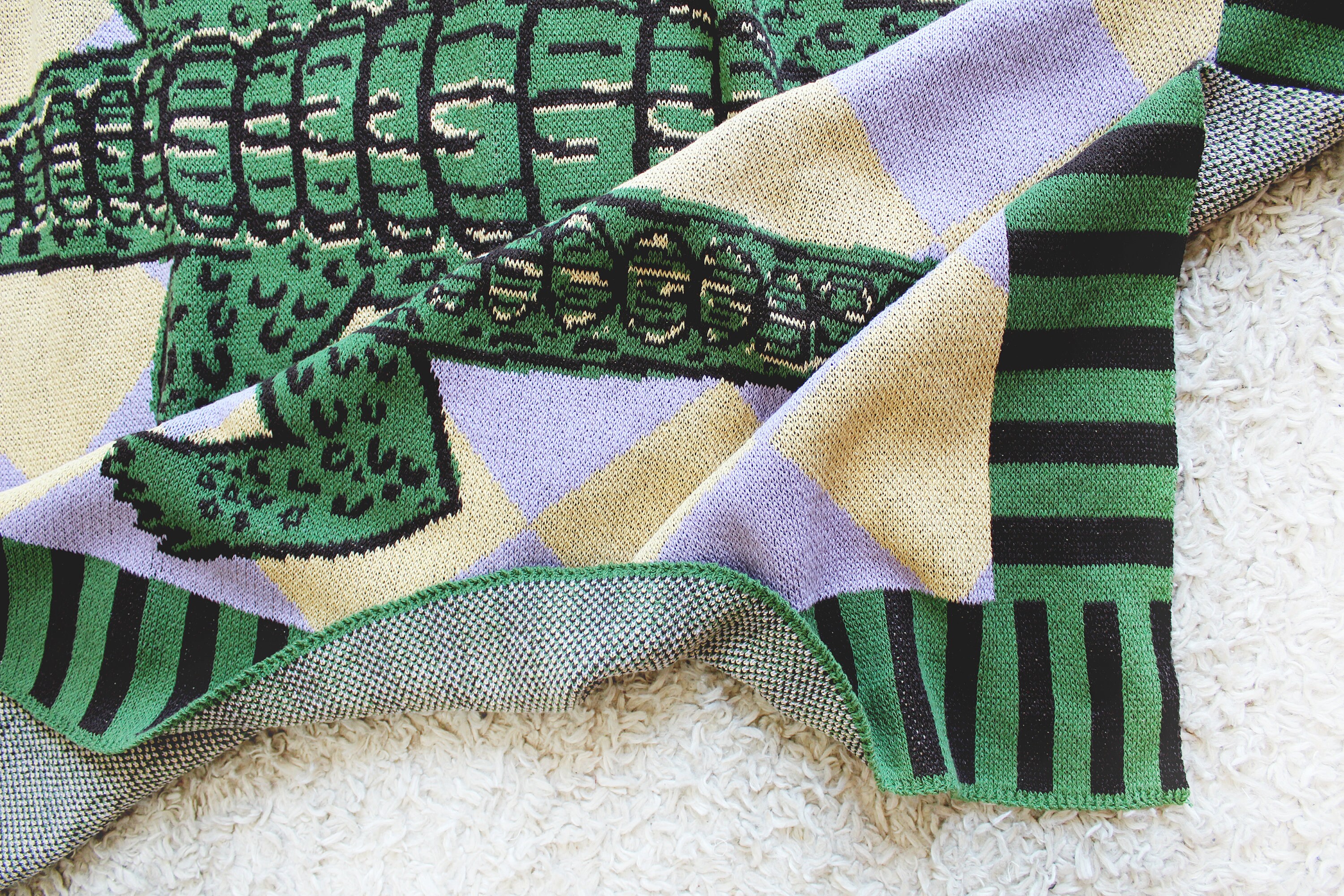 Alligator Patio Knit Throw Blanket in Golden Hour - Reptile Blanket ...