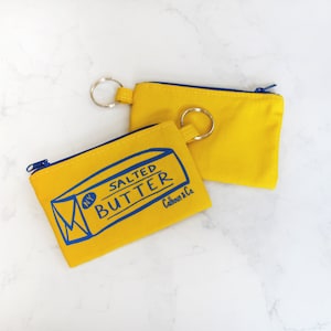Butter Screen Printed Zipper Card Pouch With Key Ring - Butter Coin ...