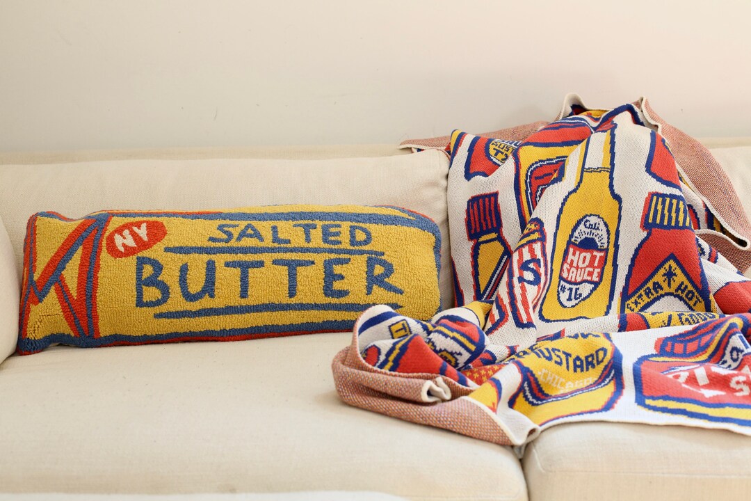 Salted Butter Hook Pillow - Decorative Food Throw Pillow - Housewarming ...