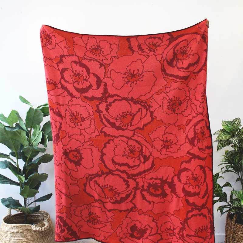 Red Throw Blanket - Etsy