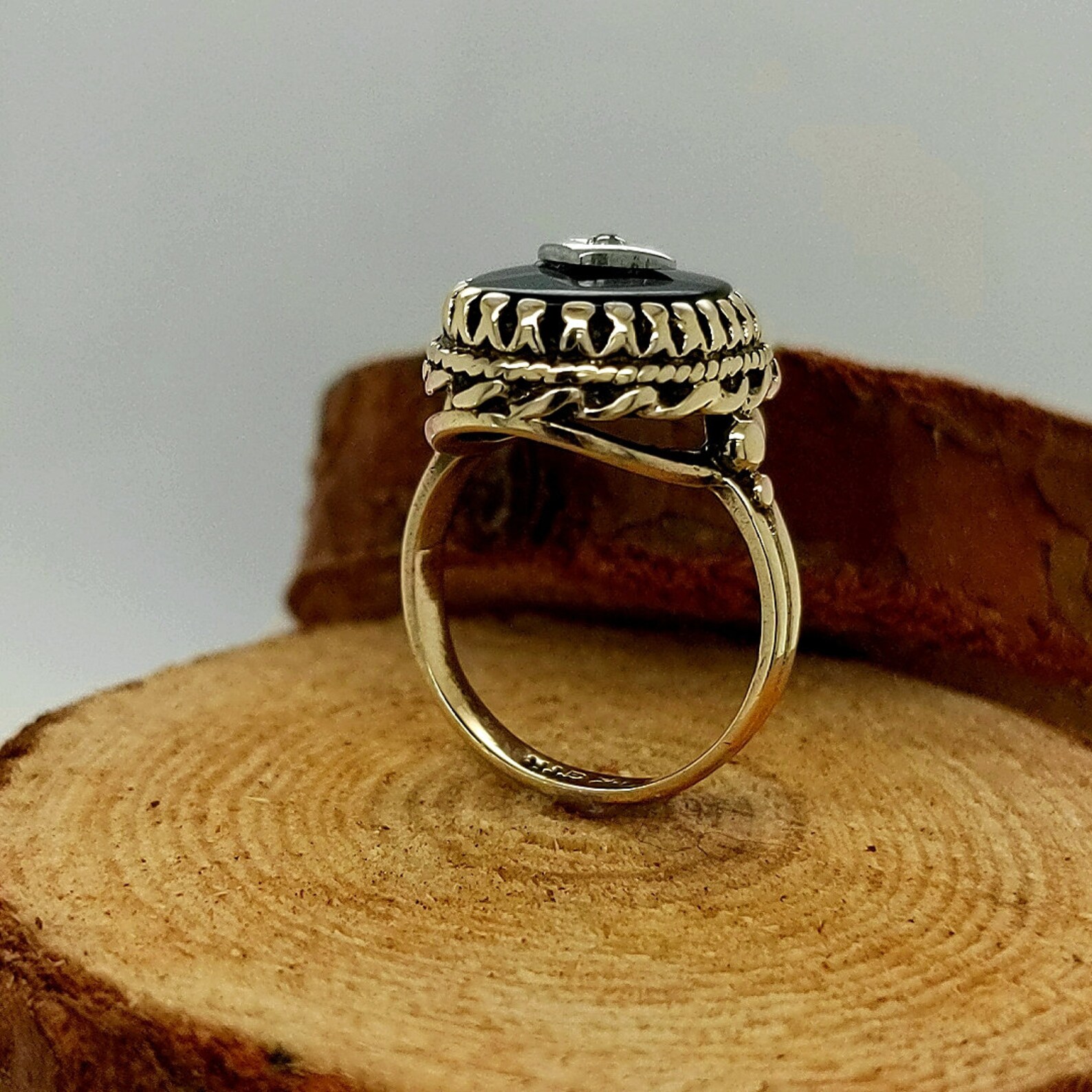 10k Victorian Gothic Inspired Mourning Ring Black Onyx - Etsy