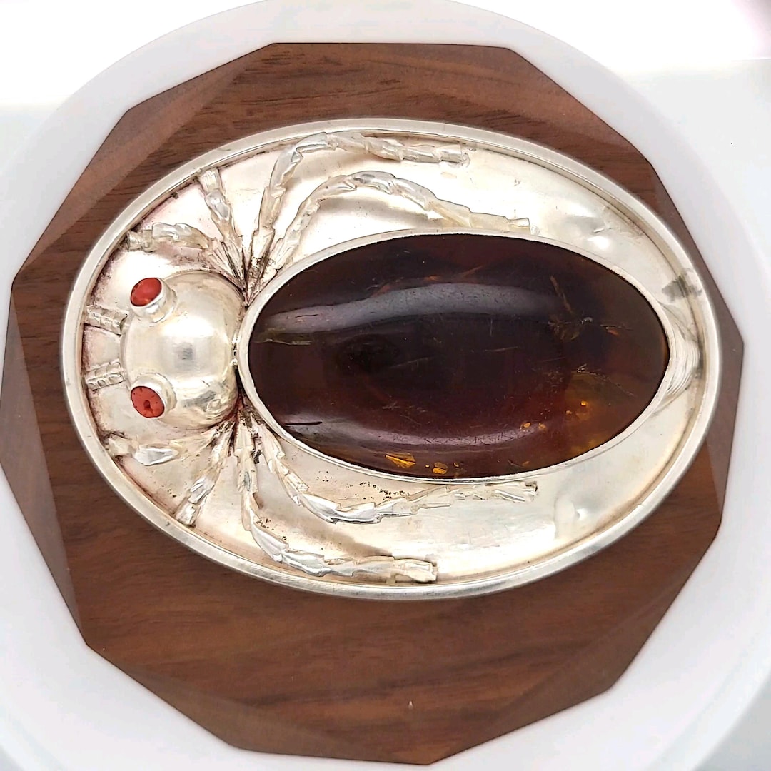 Sterling Silver Amber Spider Moody Unusual Paper Weight - Etsy
