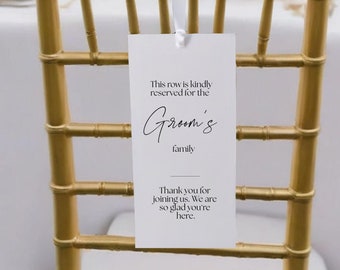 PRINTED Reserved Wedding Chair Tag Seating Tag Chair Tag Wedding ...