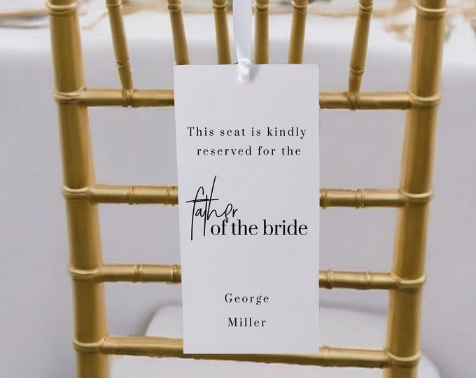 PRINTED Reserved Wedding Chair Tag | Seating Tag | Chair Tag | Wedding ...