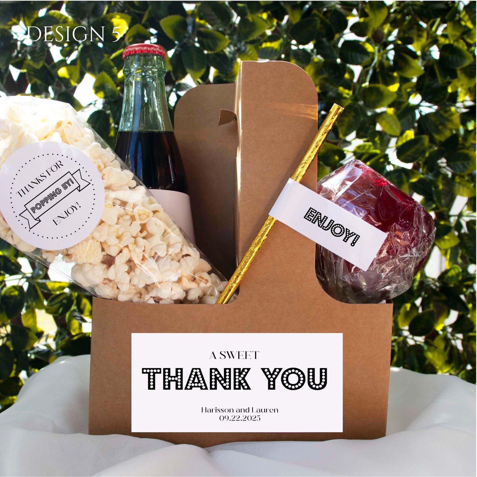 Snack Wedding Favor Drink and Snack Carrier | Bottle Carrier Box With ...