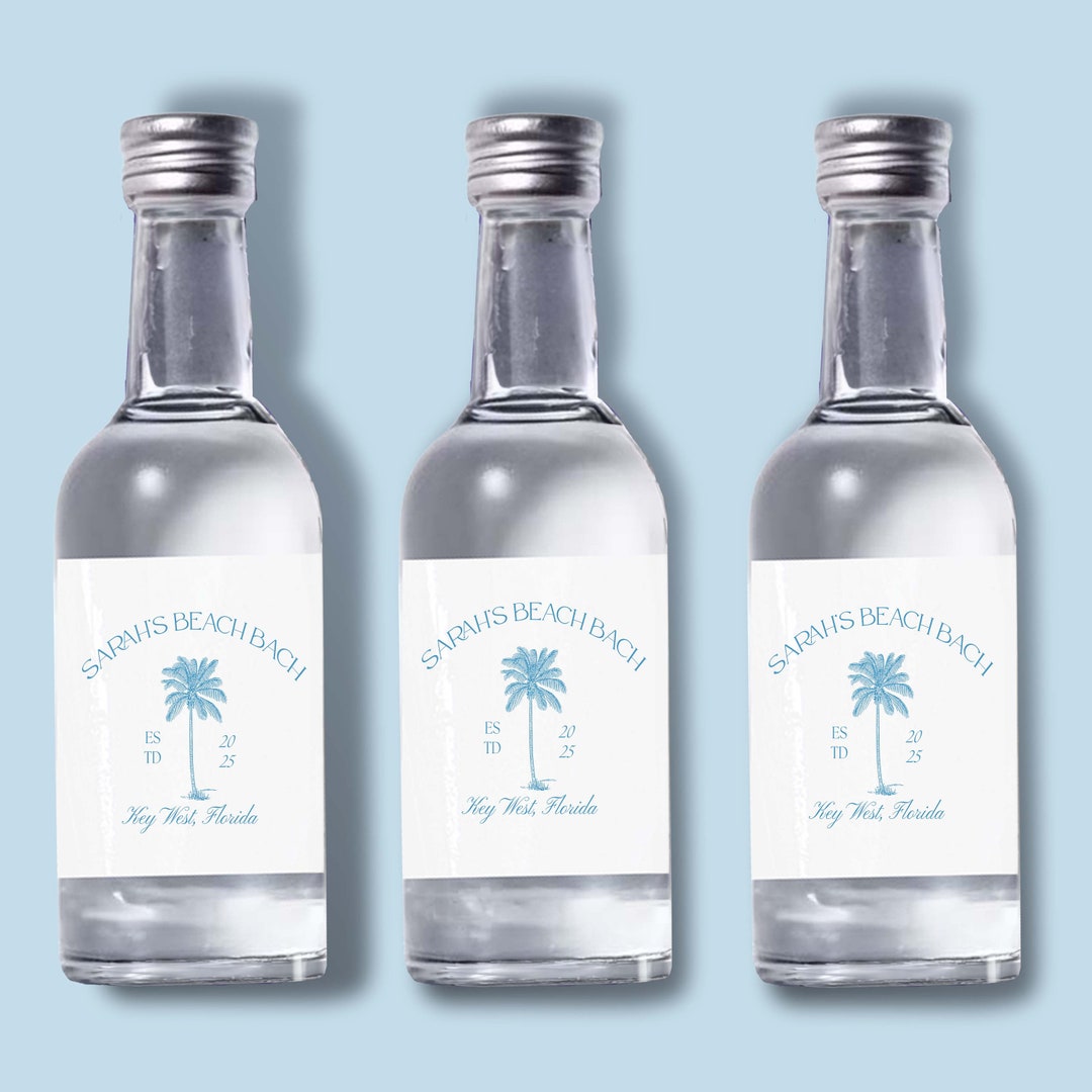 Set of 12 Bottle Labels Bachelorette Favours Mini Shot Labels Custom ...