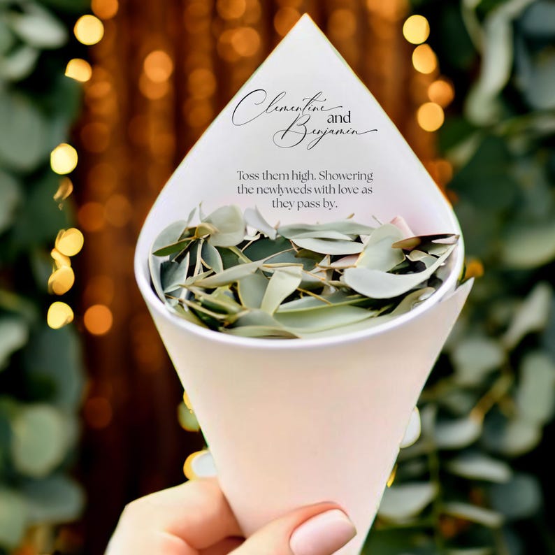 Set of 20 Personalized Petal Cones | Paper Cone | Wedding Toss ...