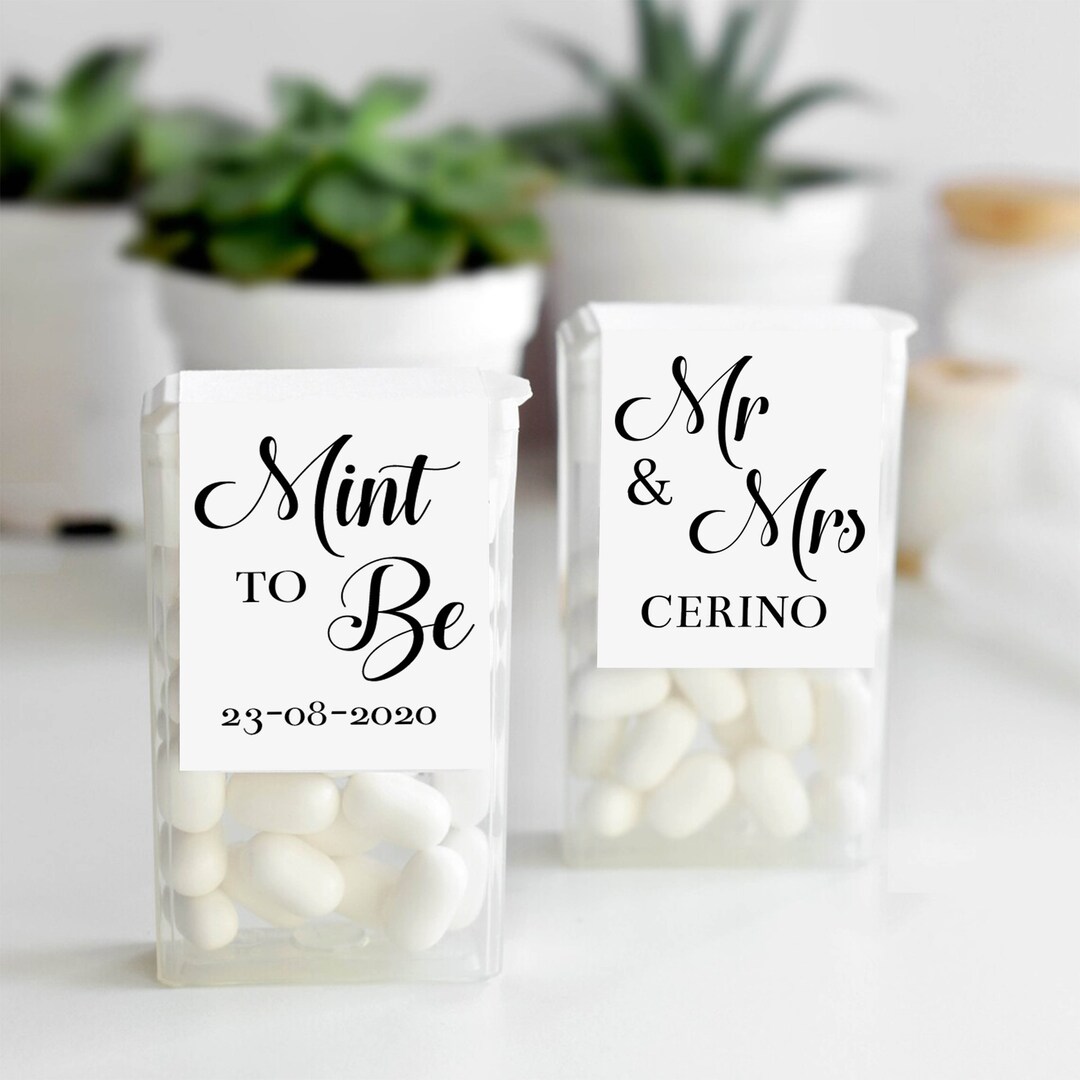 Set of 20 Personalized Wedding Mint Labels | Mint Stickers | Custom ...