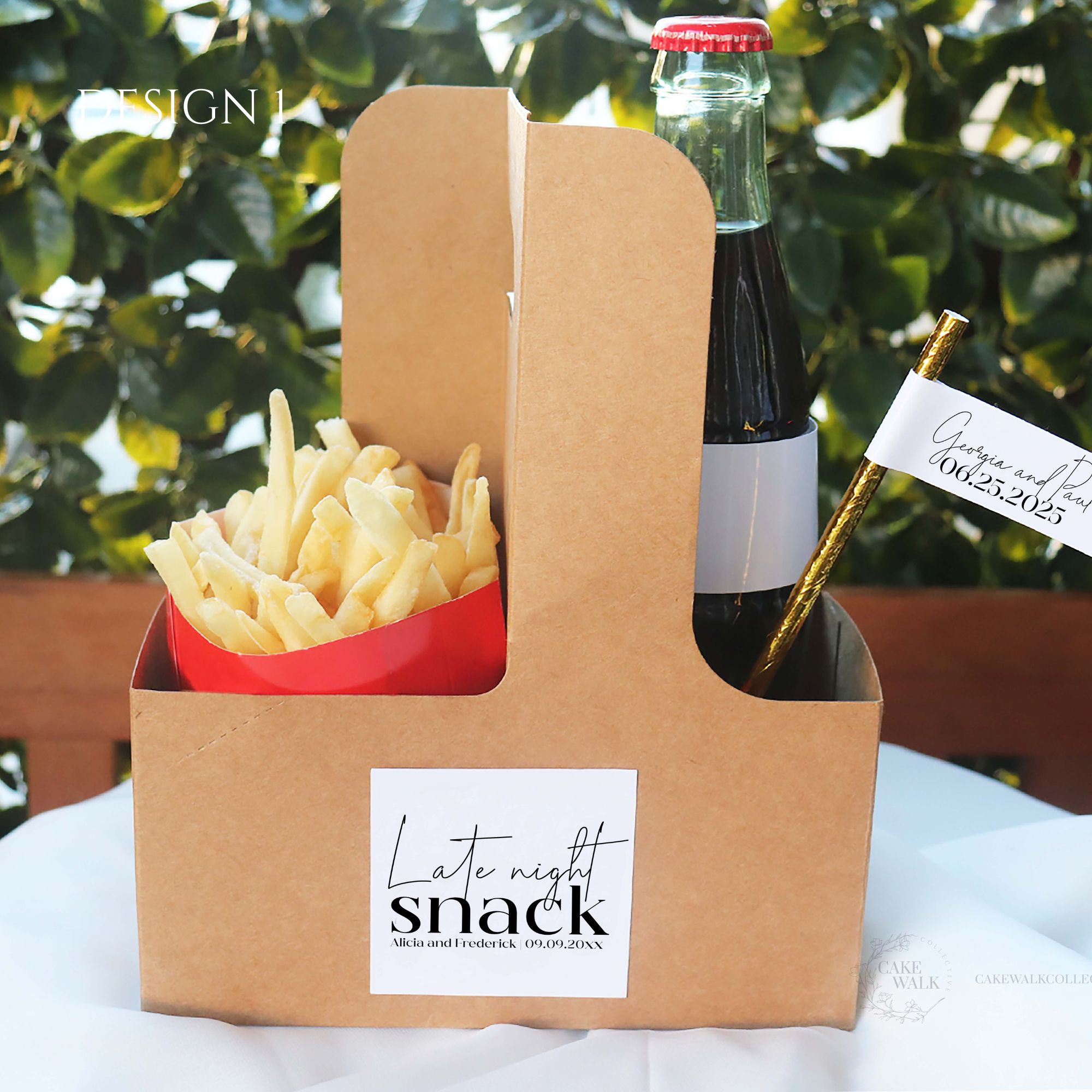 Snack Wedding Favor Drink and Snack Carrier | Bottle Carrier Box With ...