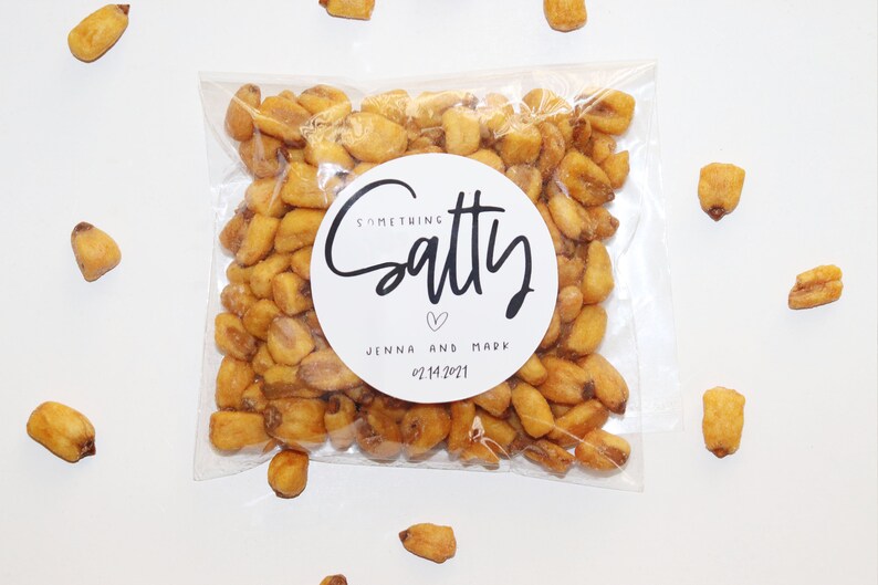 Set of 12 Wedding Stickers / Sweet and Salty Stickers / Treat - Etsy