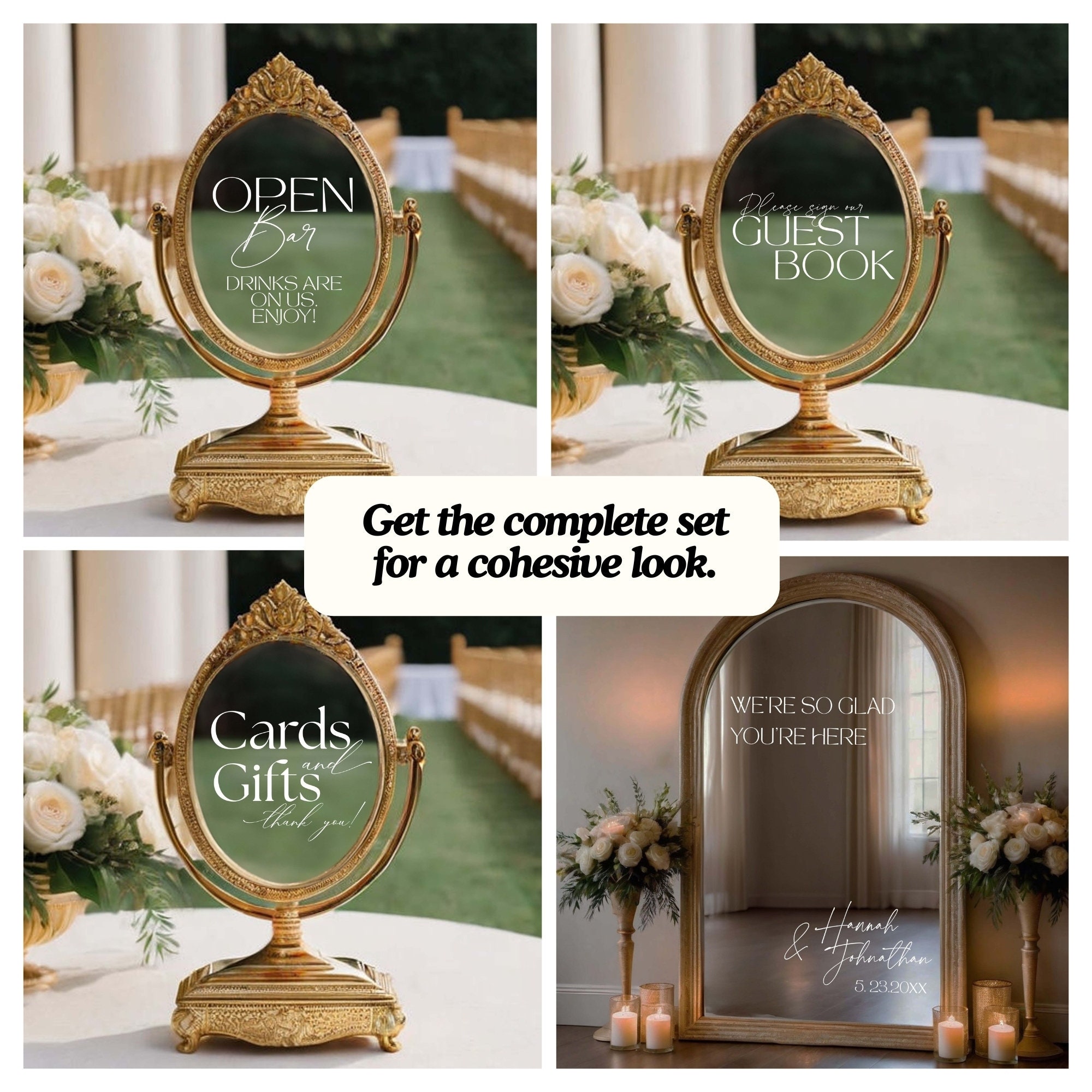 Wedding Sign Decals | Welcome, Guestbooks, Cards and Gifts, and Open ...