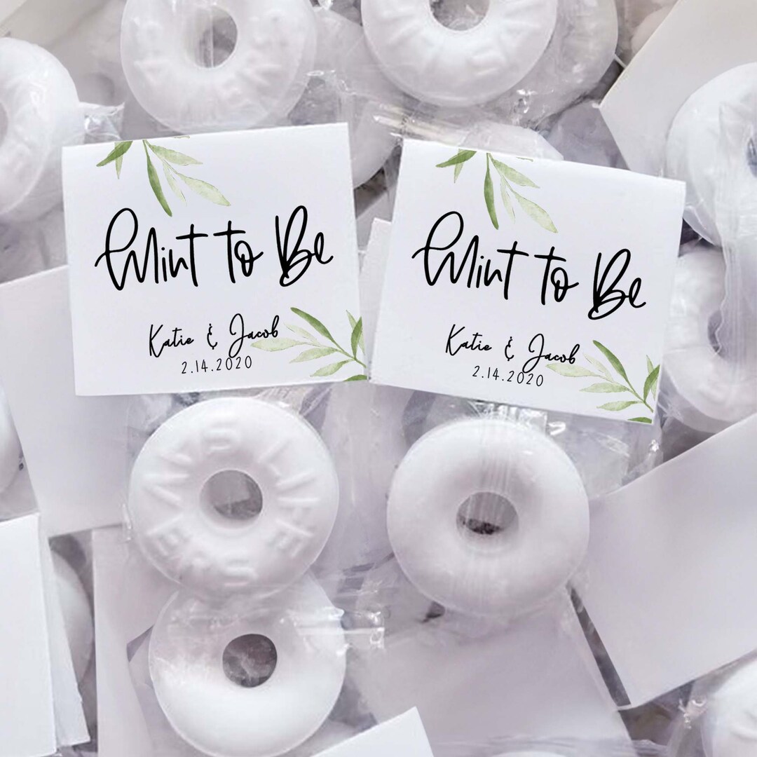 Set of 50 Personalized Wedding Mint Labels | Mint Favours | Custom ...