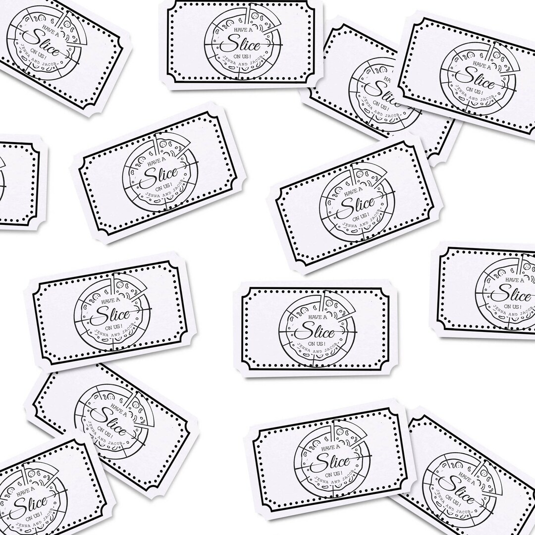 Set of 21 Food Truck Tickets | Slice on Us | Wedding Meal | Party ...