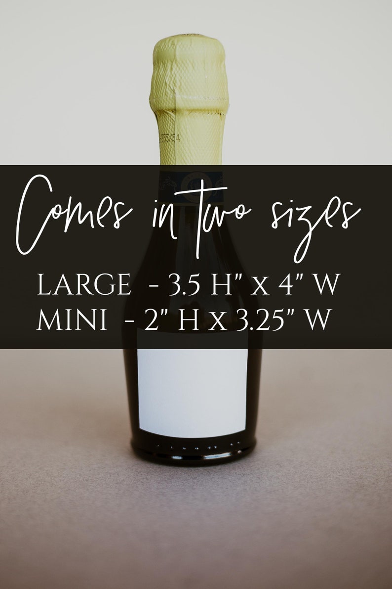 PRINTED Champagne Bottle Labels Large and Mini Wedding - Etsy