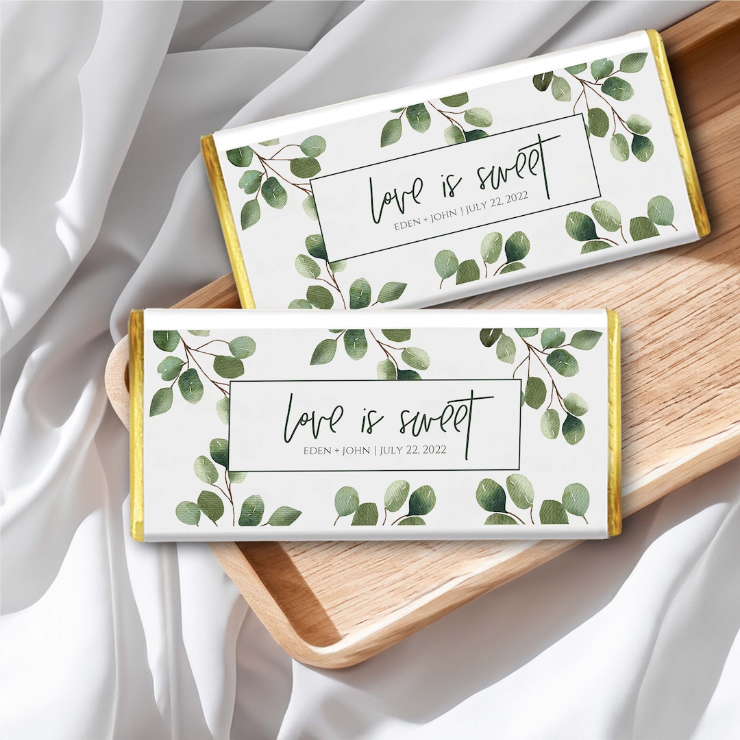 Set of 15 Personalized Wedding Chocolate Bar Wrappers | Custom ...