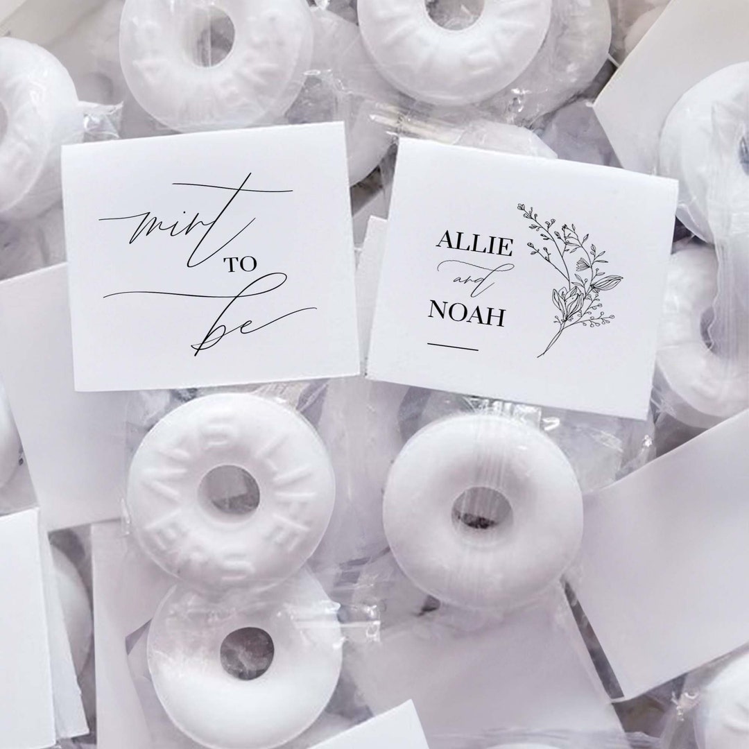 Set of 50 Personalized Wedding Mint Labels | Mint Favours | Custom ...