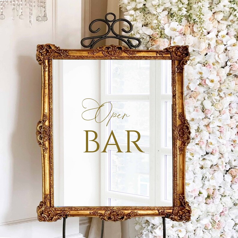 Open Bar Sign Decal | Wedding Sign | Decals for Sign | Custom Vinyl ...