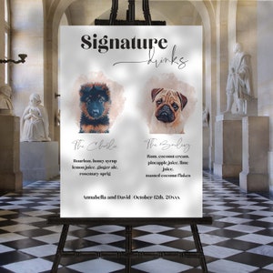 Custom Pet Signature Drink Sign | Personalized Bar Menu | Dog Signature ...