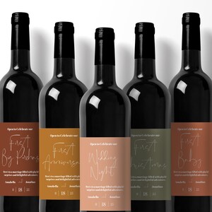 Personalized Milestone Wine Labels| Engagement, Anniversary, Wedding ...