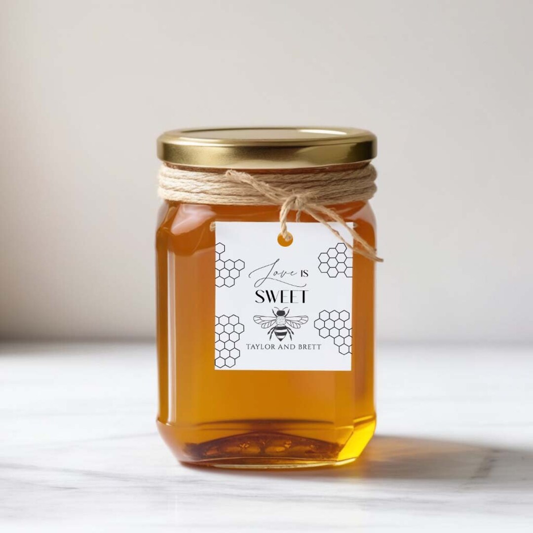 Set of 25 Honey Jar Favor Tags | Party Favor Tags| Bridal Shower Favor ...