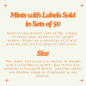 Set of 50 Personalized Wedding Mint Labels | Mint Favours | Custom ...