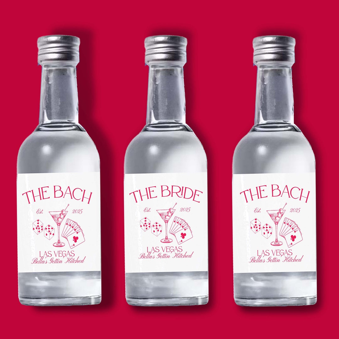 Set of 12 Bottle Labels Bachelorette Party Favors Mini Shot Labels ...