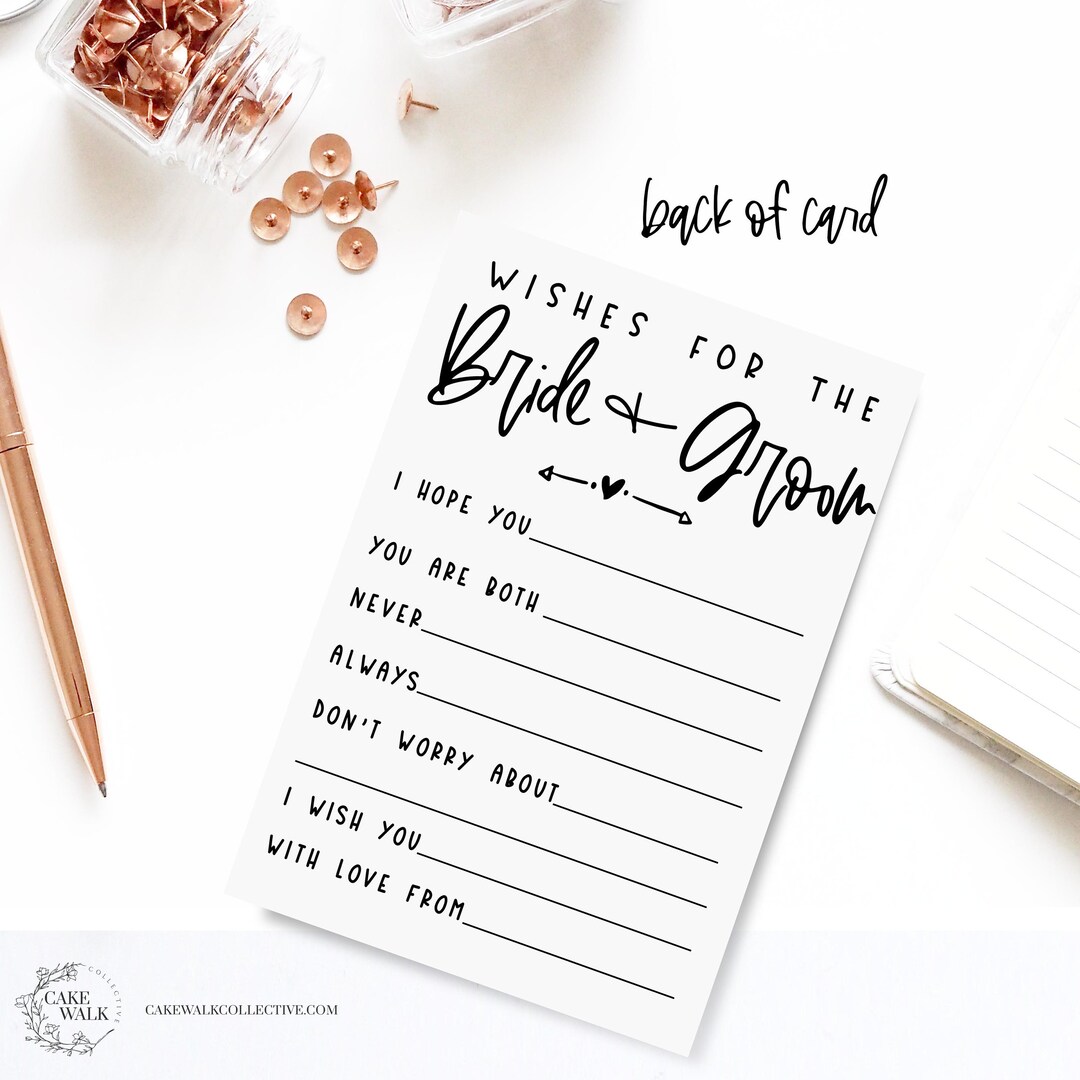 Bride and Groom Advice Printable and or Mailed Wedding Game - Etsy