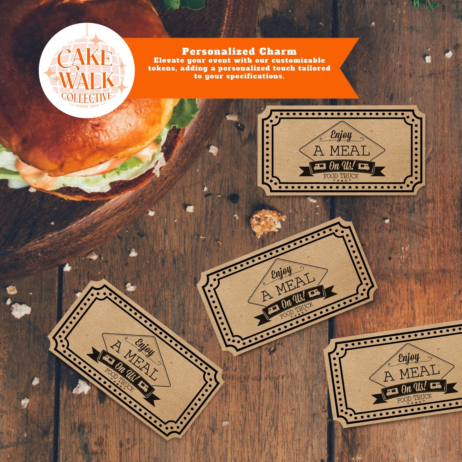 Set of 21 Food Truck Tickets | Have a Meal on Us | Wedding Meal | Party ...