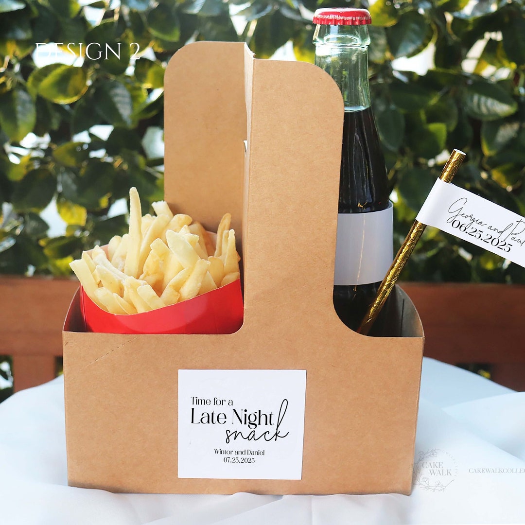 Snack Wedding Favor Drink and Snack Carrier | Bottle Carrier Box With ...