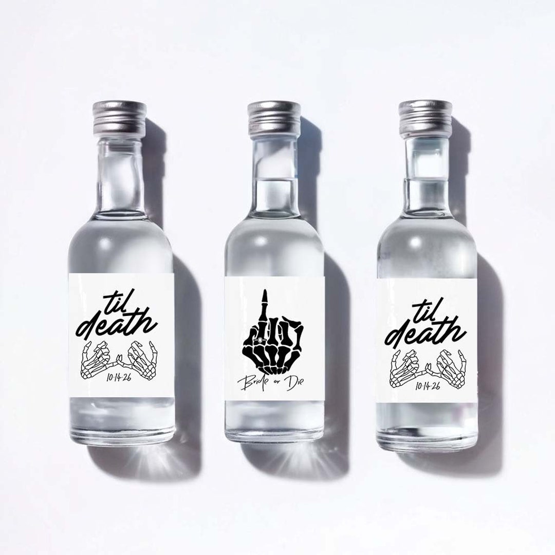 Set of 12 Bottle Labels | Bachelorette Party Favors | Mini Shot Labels ...