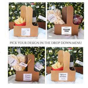 Snack Wedding Favor Drink and Snack Carrier | Bottle Carrier Box With ...