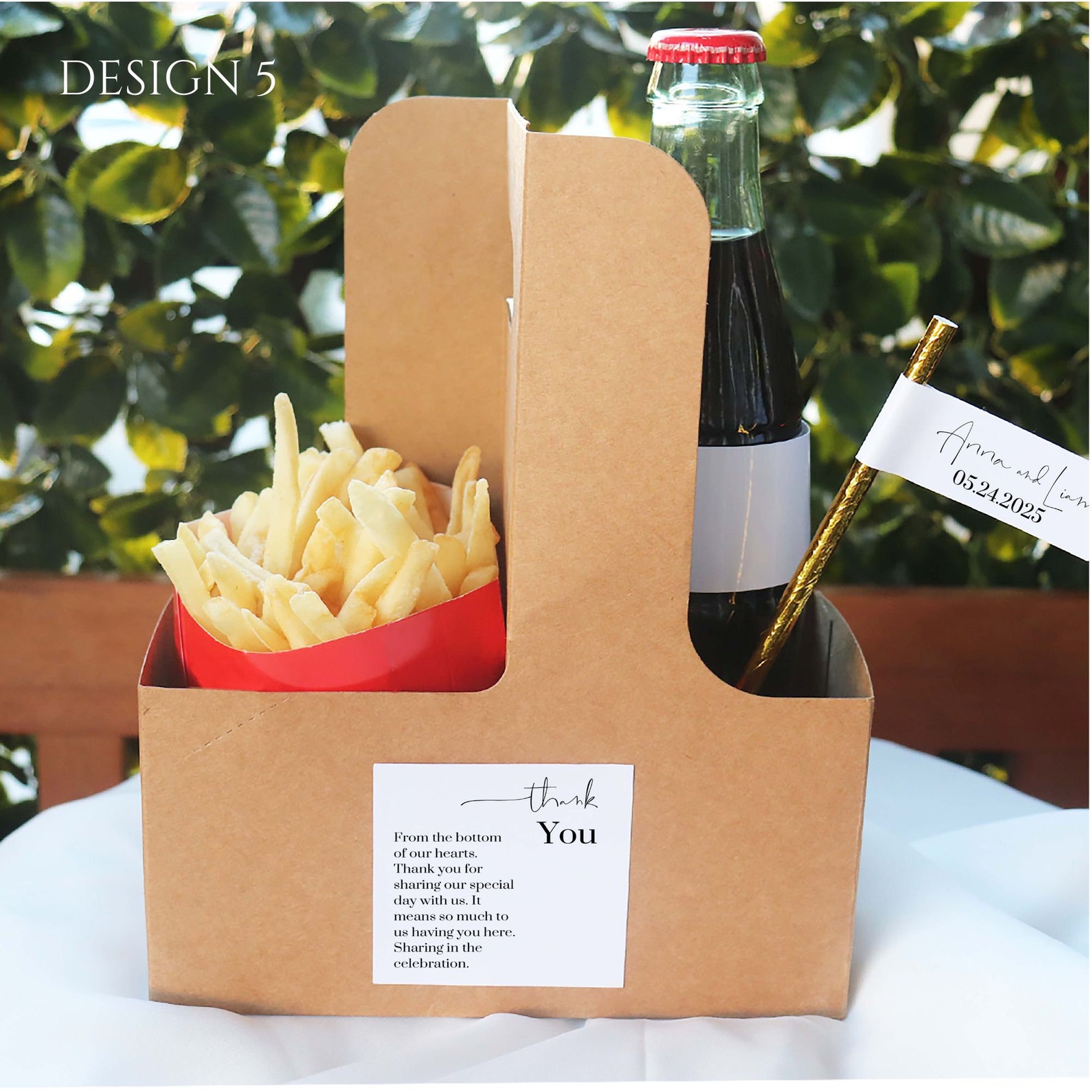 Snack Wedding Favor Drink and Snack Carrier | Bottle Carrier Box With ...