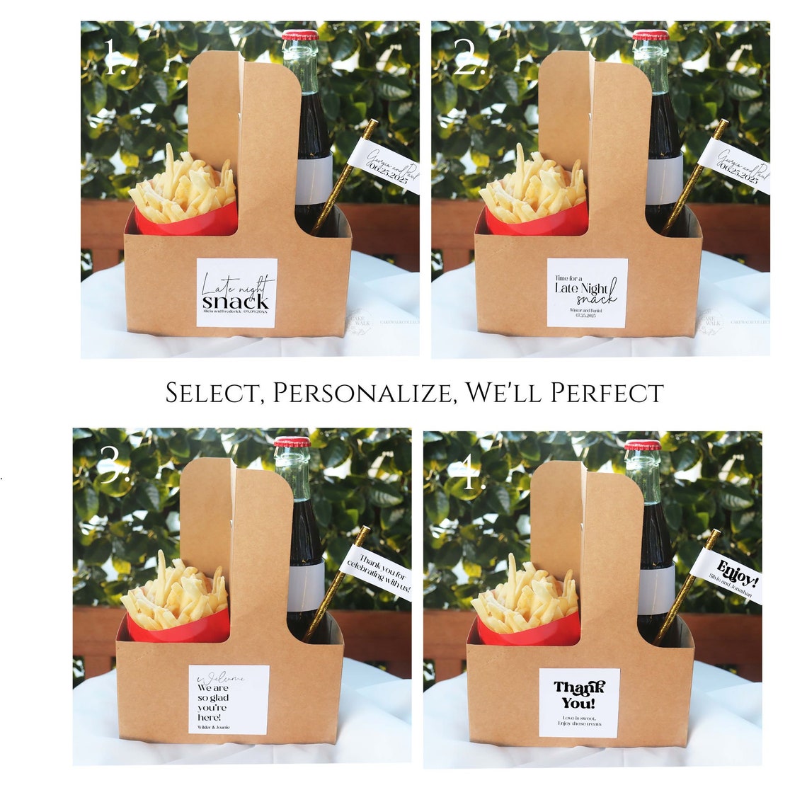 Snack Wedding Favor Drink and Snack Carrier | Bottle Carrier Box With ...