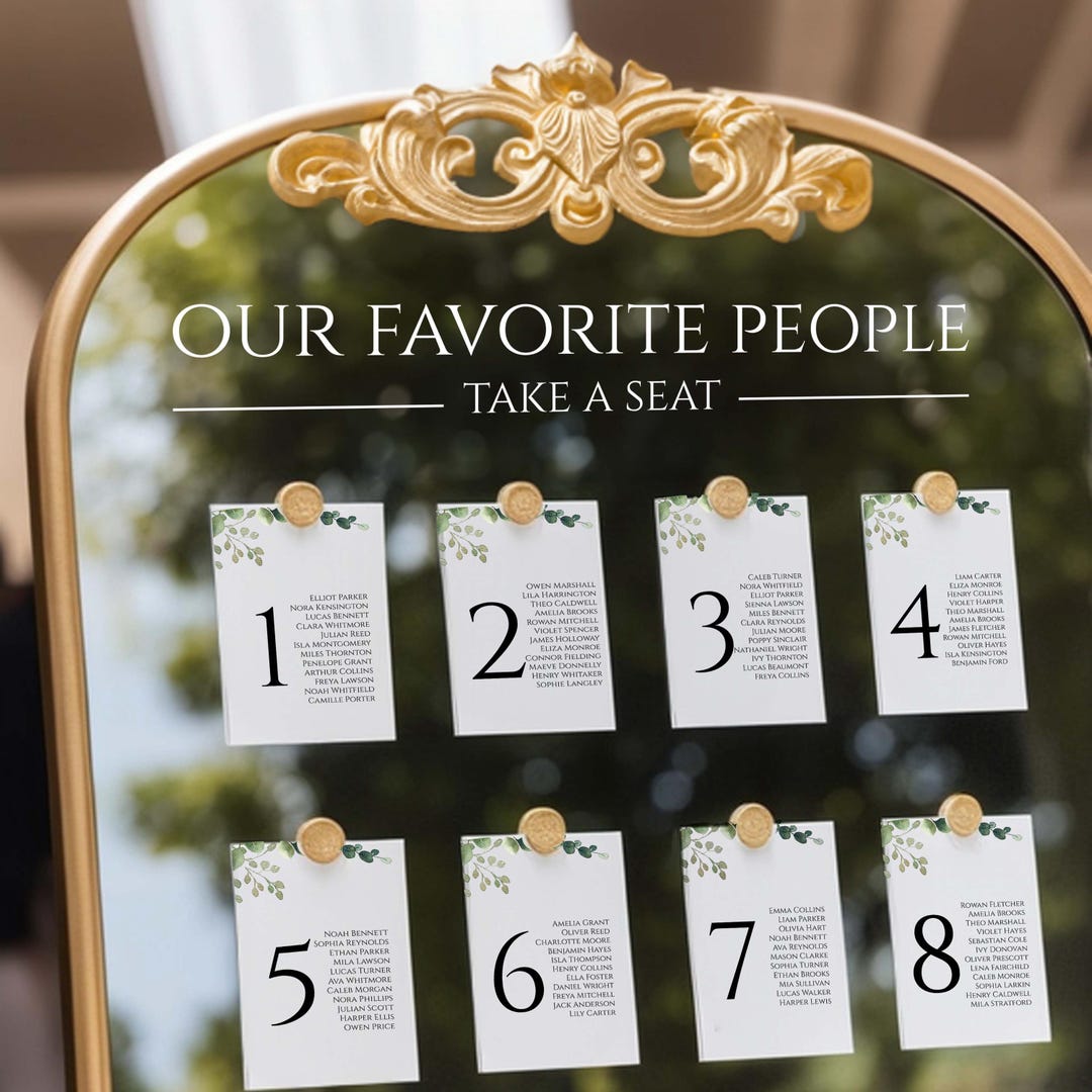 Premium Seating Chart With Gold Wax Seal | Elegant Table Sign for ...