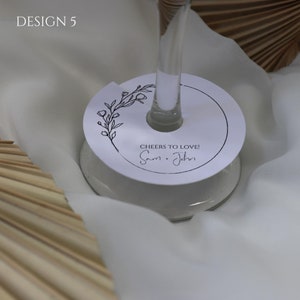 Wedding Wine Glass Tags | Champagne Glass Tag | Personalized Wine Stem ...