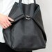 New Extra Large Work Tote Bag, Leather Black Shopper Bag, Everyday ...