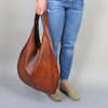 Dark Brown Leather Hobo Bag With Zipper - Everyday Shoulder Bag ...