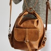 Dark Brown Leather Hobo Bag With Zipper Everyday Shoulder Bag Limited ...