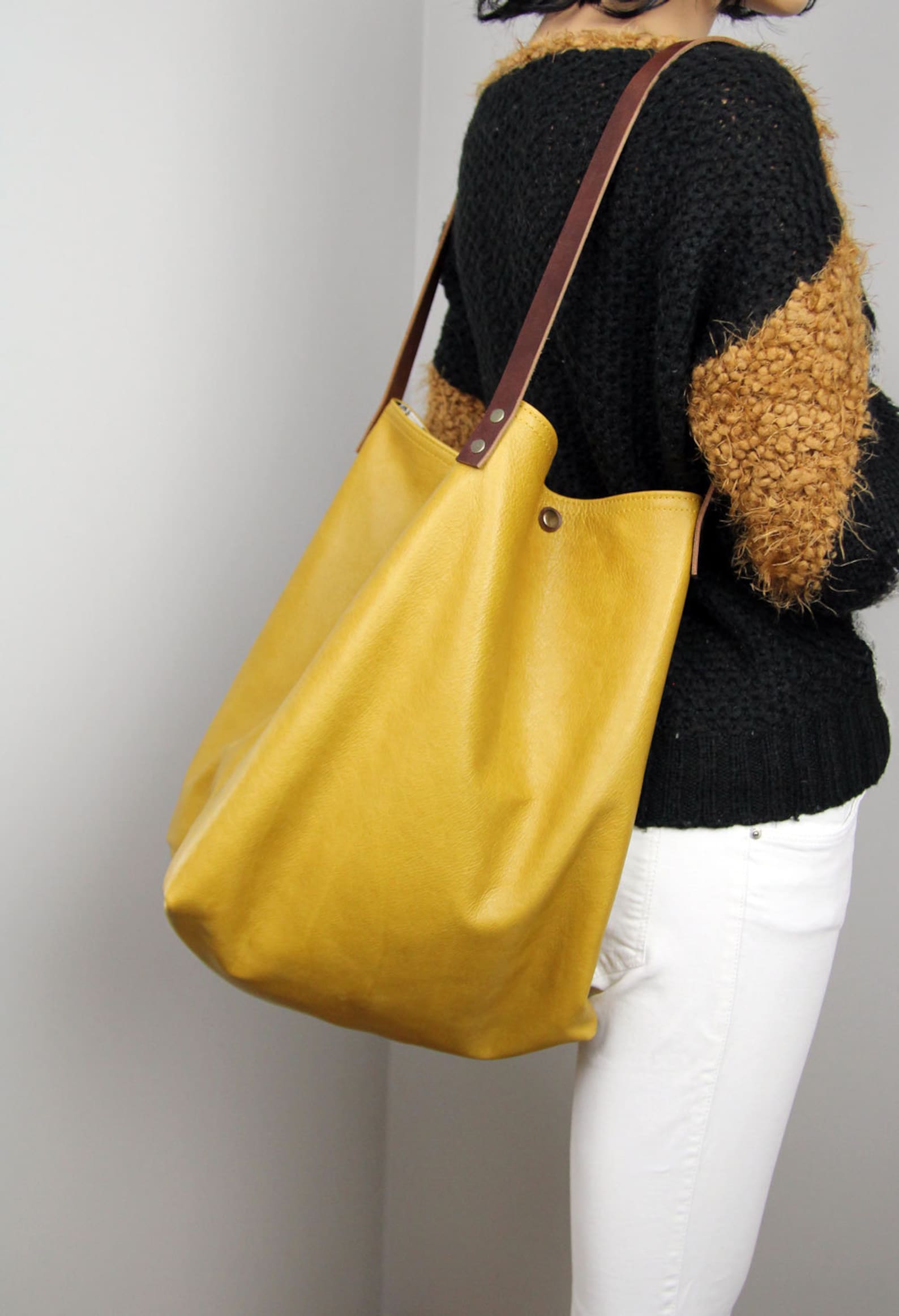 Limited Edition Leather Shopping Bag Everyday Shopper Bag - Etsy