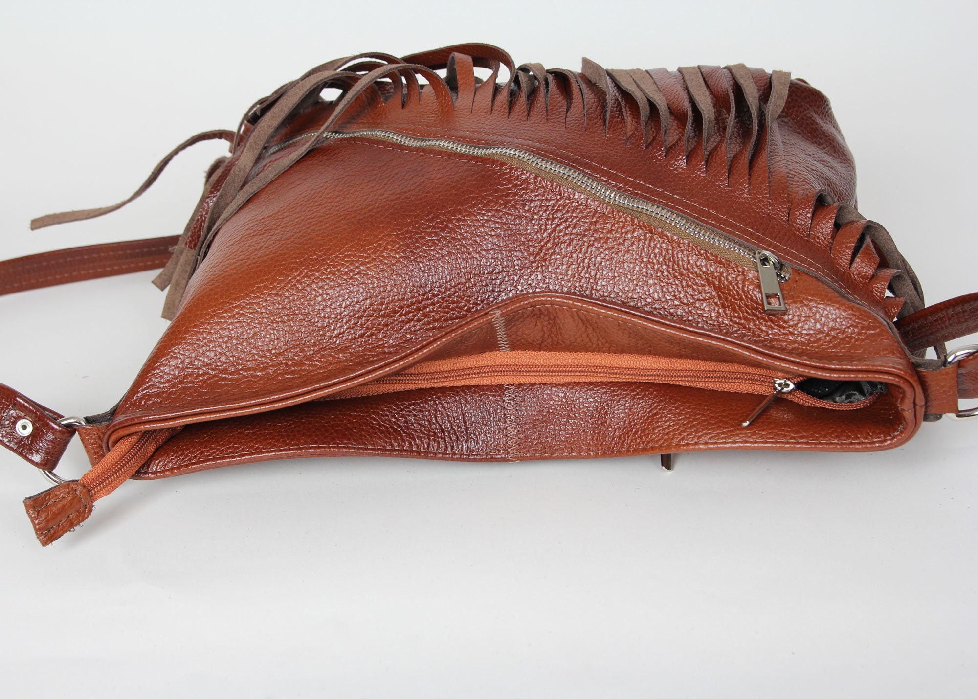 Brown Leather Hobo Purse Western Gypsy bag Genuine Leather | Etsy