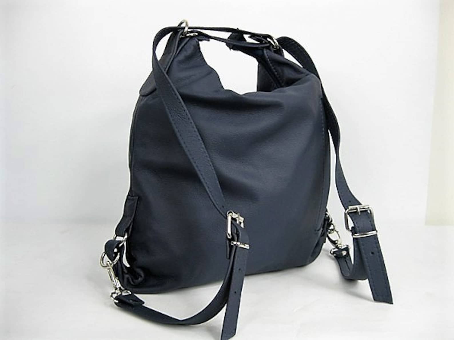 CONVERTIBLE BACKPACK Backpack Purse Leather Backpack NAVY | Etsy